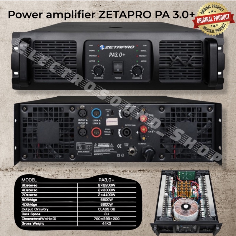 Jual POWER AMPLIFIER ZETAPRO PA 3.0+ / Power Ampli Zetapro PA 3.0 + / Zetapro Original | Shopee ...