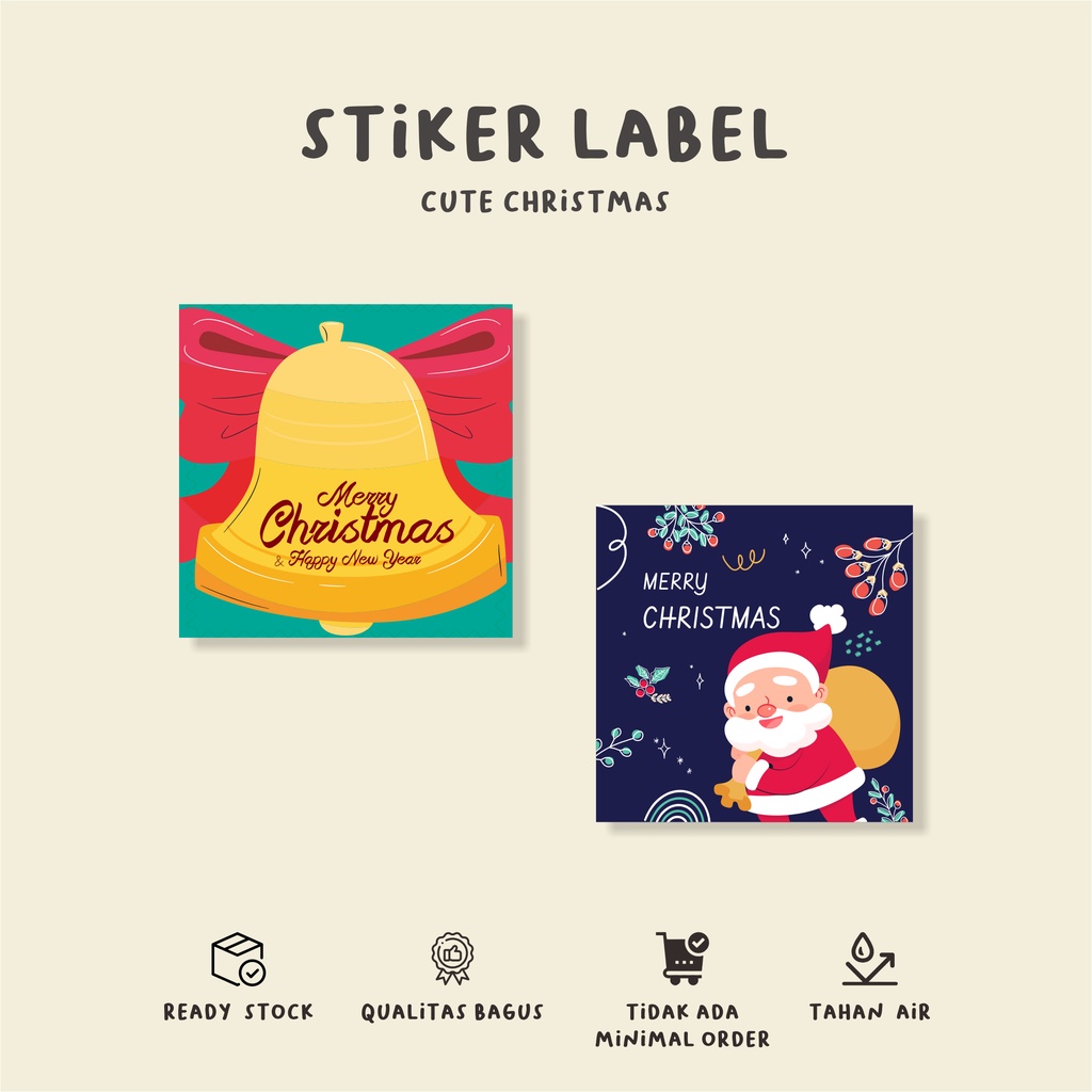 Jual stiker label CUTE CHRISTMAS/label natal/label kemasan/stiker murah ...