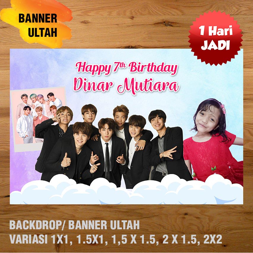 Jual BTS BANNER/ BACKDROP/ SPANDUK ULANG TAHUN UL-TAH | Shopee Indonesia
