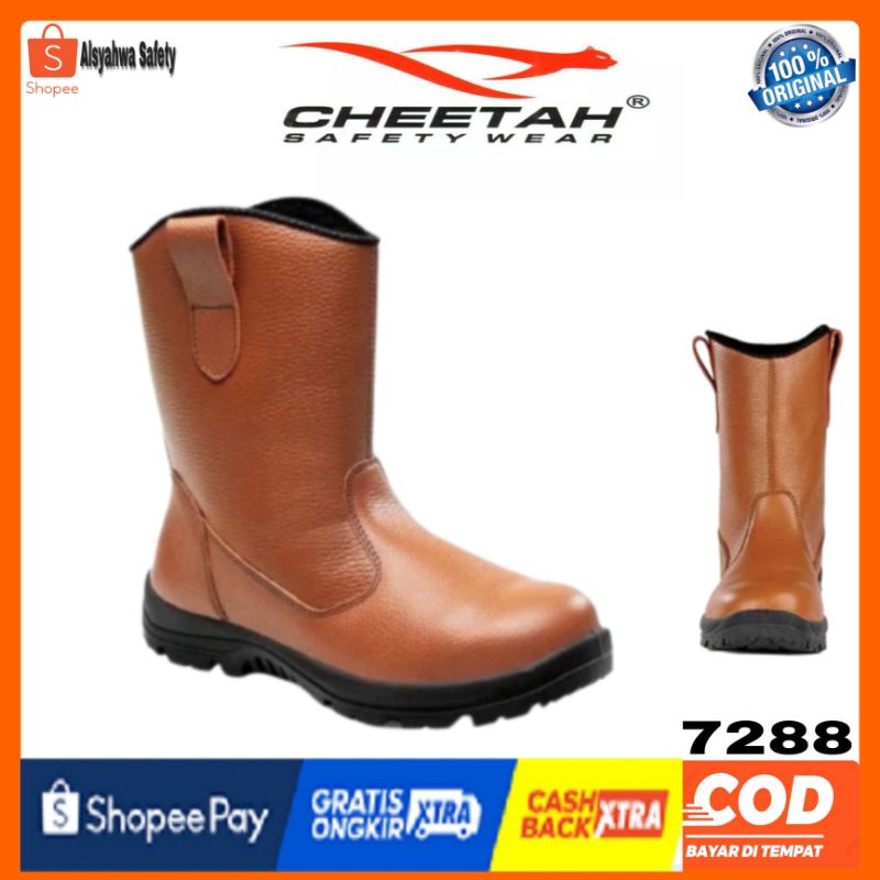 Jual SEPATU SAFETY CHEETAH 7288 COKLAT ORIGINAL | Shopee Indonesia