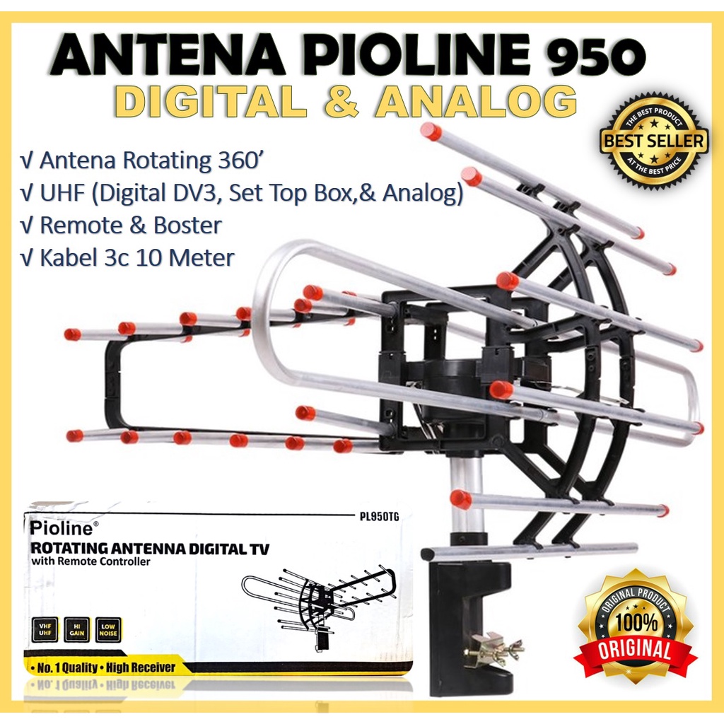 Jual Antena Pioline 950 Digital Analog 1 Pole Rotating Set Top Box ...