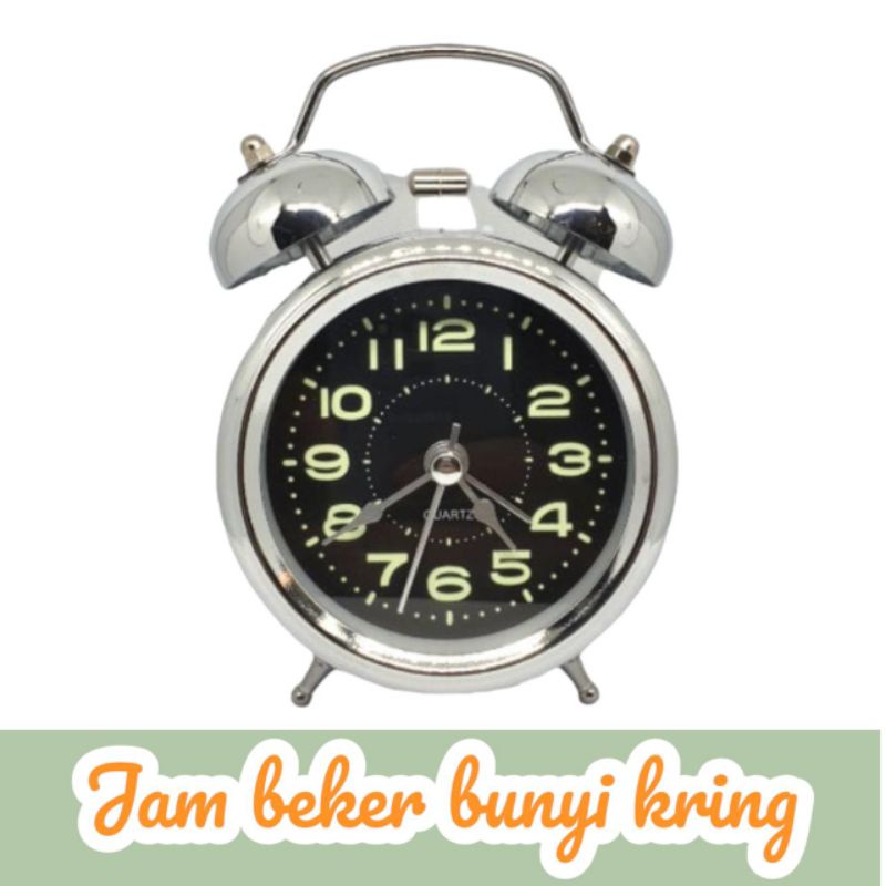 Jual Jam Weker Alarm Kring Silver 3 Motif Glow in the Dark /Hologram ...