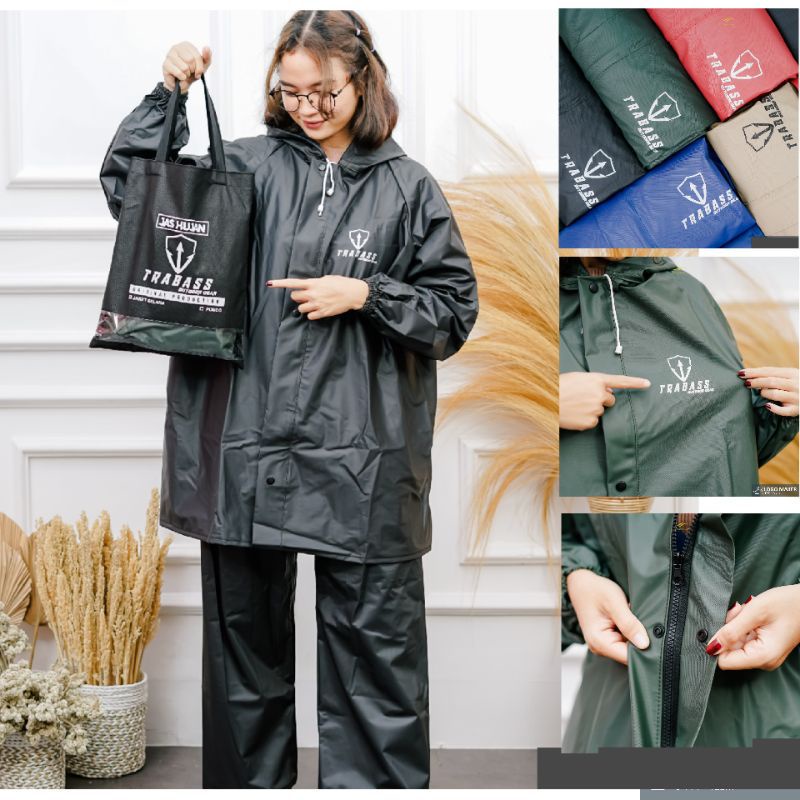Jual jas hujan/jaket hujan/Mantol/raincoat trabass bahan pvc | Shopee ...