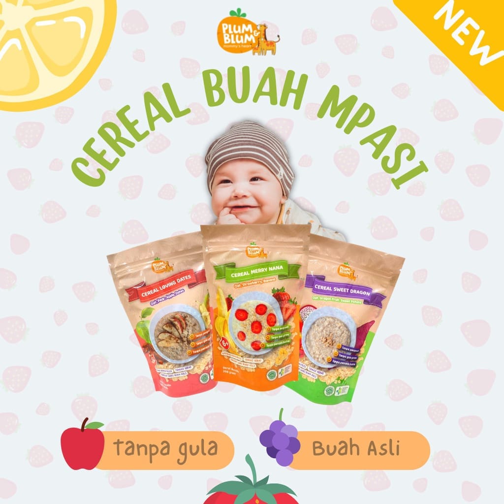 Jual Plum & Blum Cereal Buah Mpasi /Cereal bubur bayi Oat Pasta Beef ...