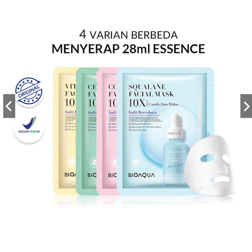 Jual BIOAQUA Sheet mask 10X The Effect masker wajah Whitening / Anti-Aging / Repair ...