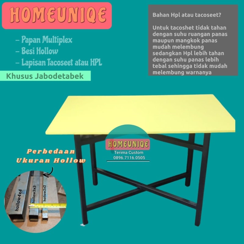 Jual HOMEUNIQE 120x60x70 Meja lipat Silang / Meja Bazar/ Meja Catering ...