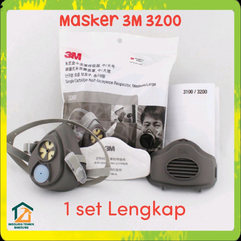Jual Masker gas respirator 3m 3200 1 set Lengkap Dan Refill Masker 10 ...