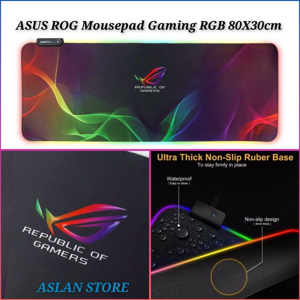 Jual Asus ROG Gaming Mouse Pad mousepad LED RGB 300x80Ox3mm alas mouse ...