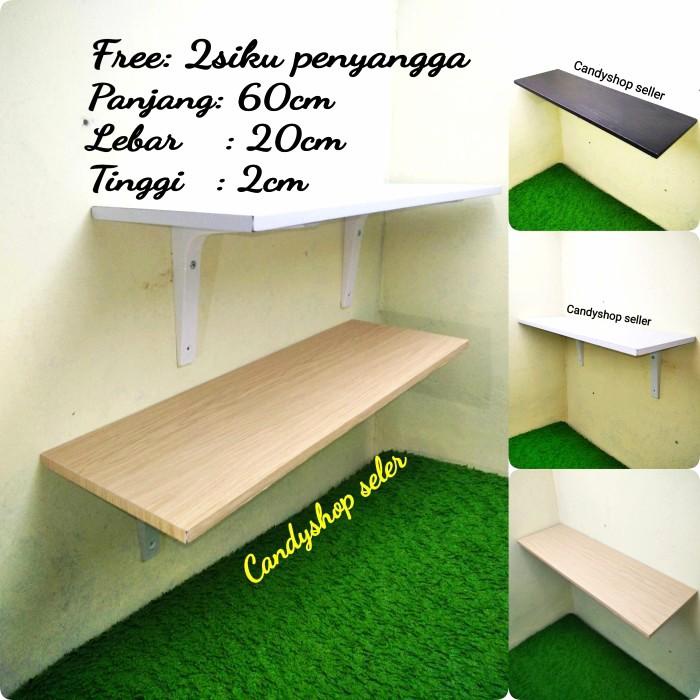 Jual ##05##25 rak dinding gantung 60x20x2 cm / rak minimalis gratis 2 ...
