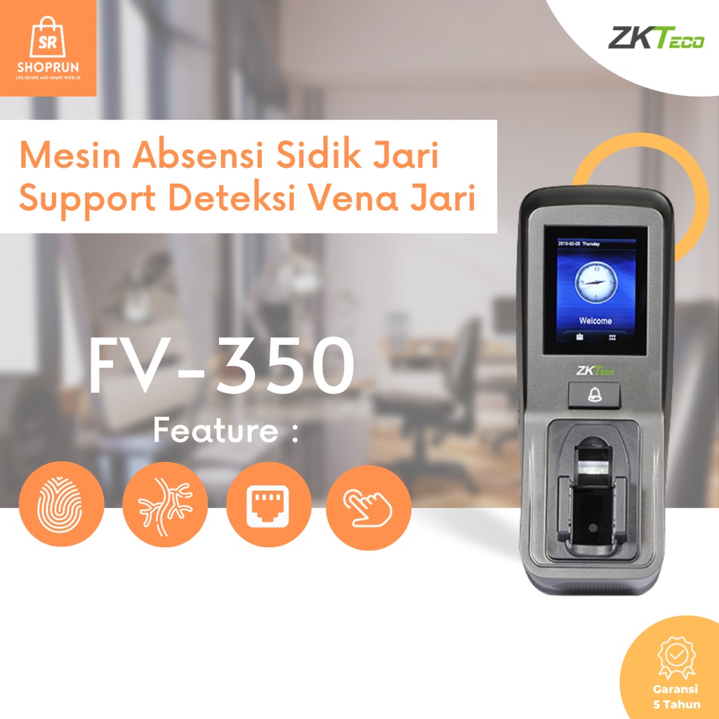 Jual Mesin Absensi Fingerprint Dan Finger Vein ZKTECO FV 350 Original | Shopee Indonesia