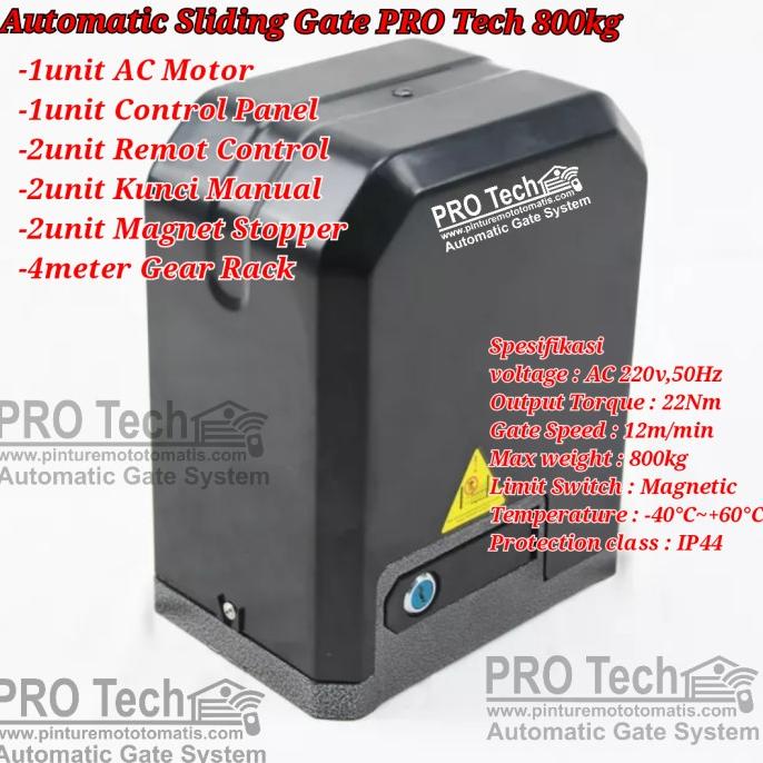Jual Automatic Sliding Gate PRO Tech 800 Kg Mesin Pagar Otomatis ...