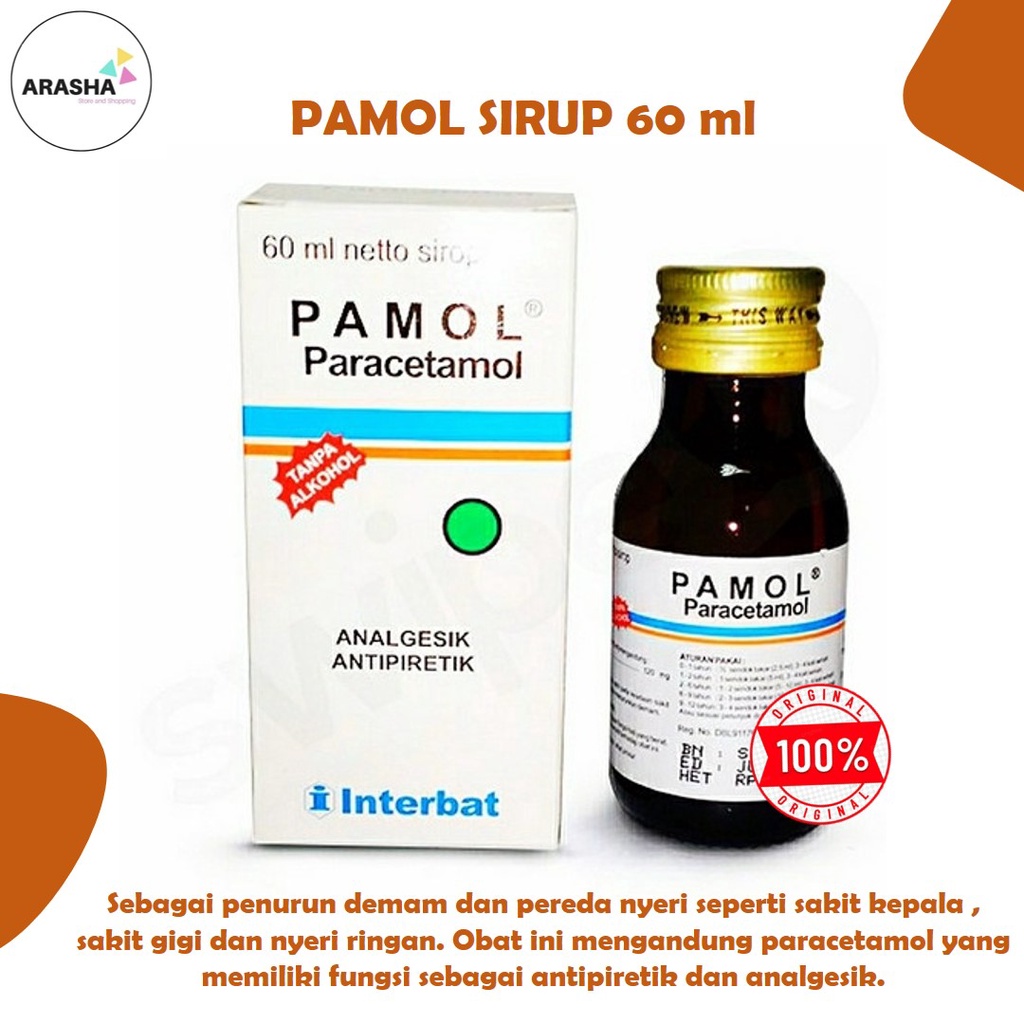 Jual PAMOL PARACETAMOL SIRUP 60 ML Obat Penurun Demam/Penurun Panas ...