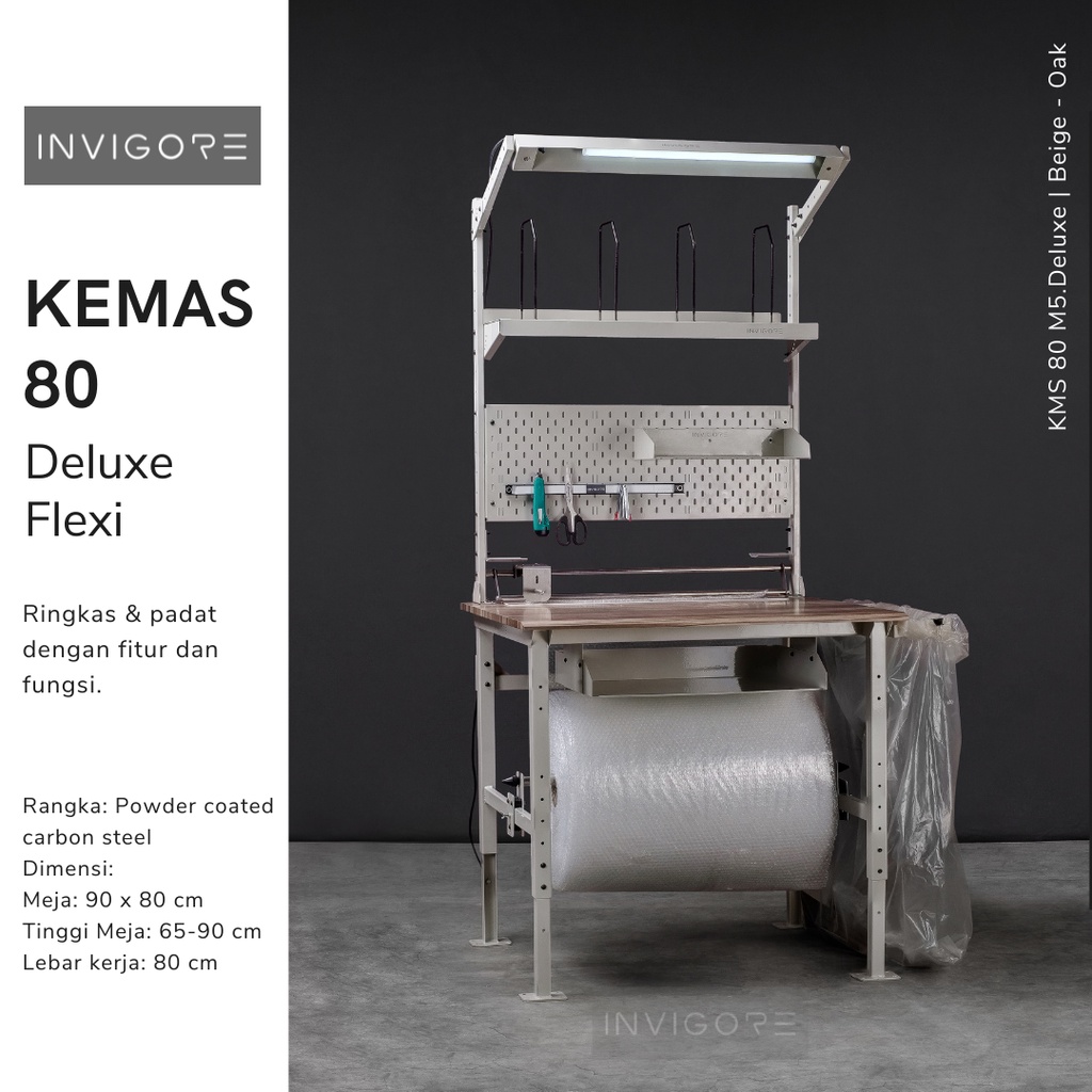 Jual KEMAS 80 M5. Deluxe Flexi | Meja kerja packing pengepakan | Shopee ...