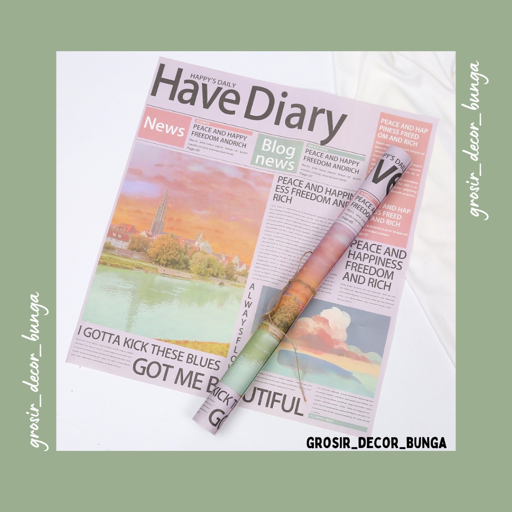 Jual (SW) HAVE DIARY FLOWER WRAPPING MAGAZINE PAPER CRAFT KRAFT ESTETIK ...