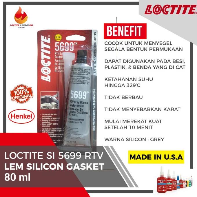 Jual Loctite SI 5699 RTV Silicone Gasket Grey 80 Ml | Shopee Indonesia