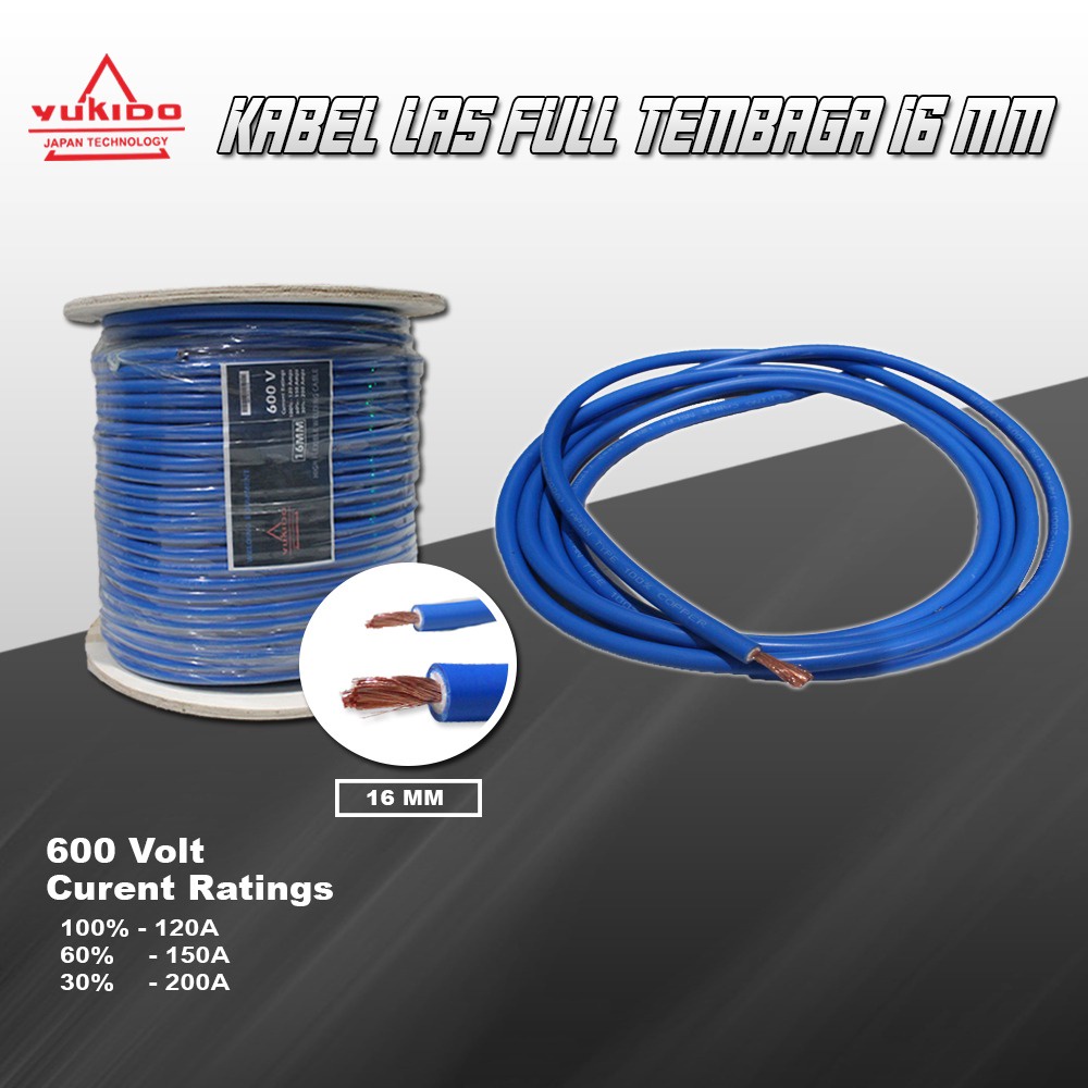 Jual KABEL LAS 16mm FULL TEMBAGA WELDING CABLE 16 mm FULL COPPER WIRE ...