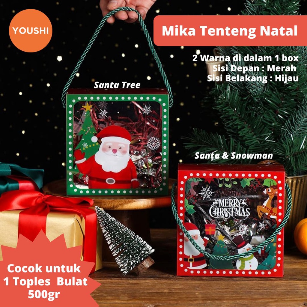 Jual (5pcs)Dus Mika Tali Natal 1 Toples 500gr Gift Box Mika Tenteng ...