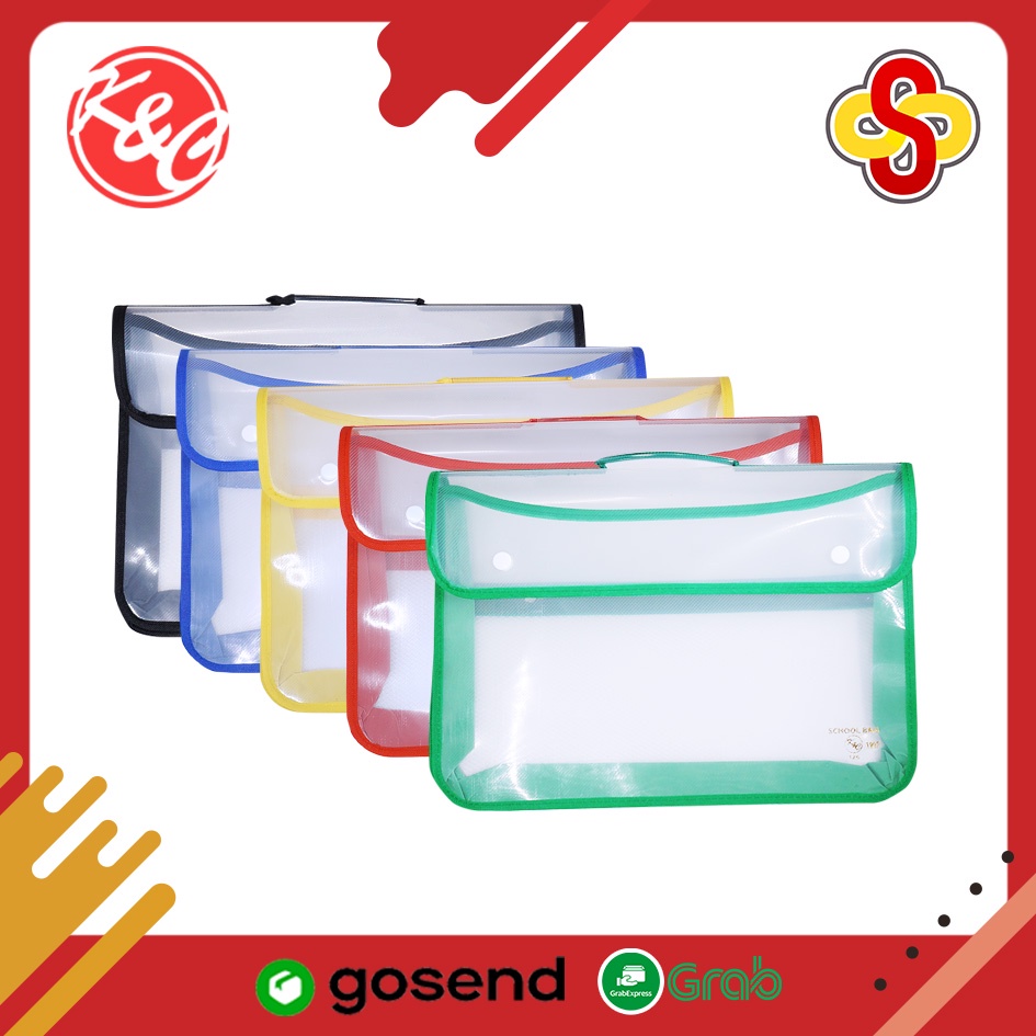 Jual School Bag / Tas Map Plastik 2 Kancing + Jala K&C Folio | Shopee ...