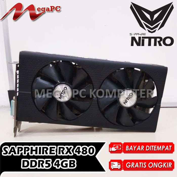 Jual VGA CARD Radeon Gaming RX 480 RX 480 4GB 256Bit DDR5 Shapire Nitro ...