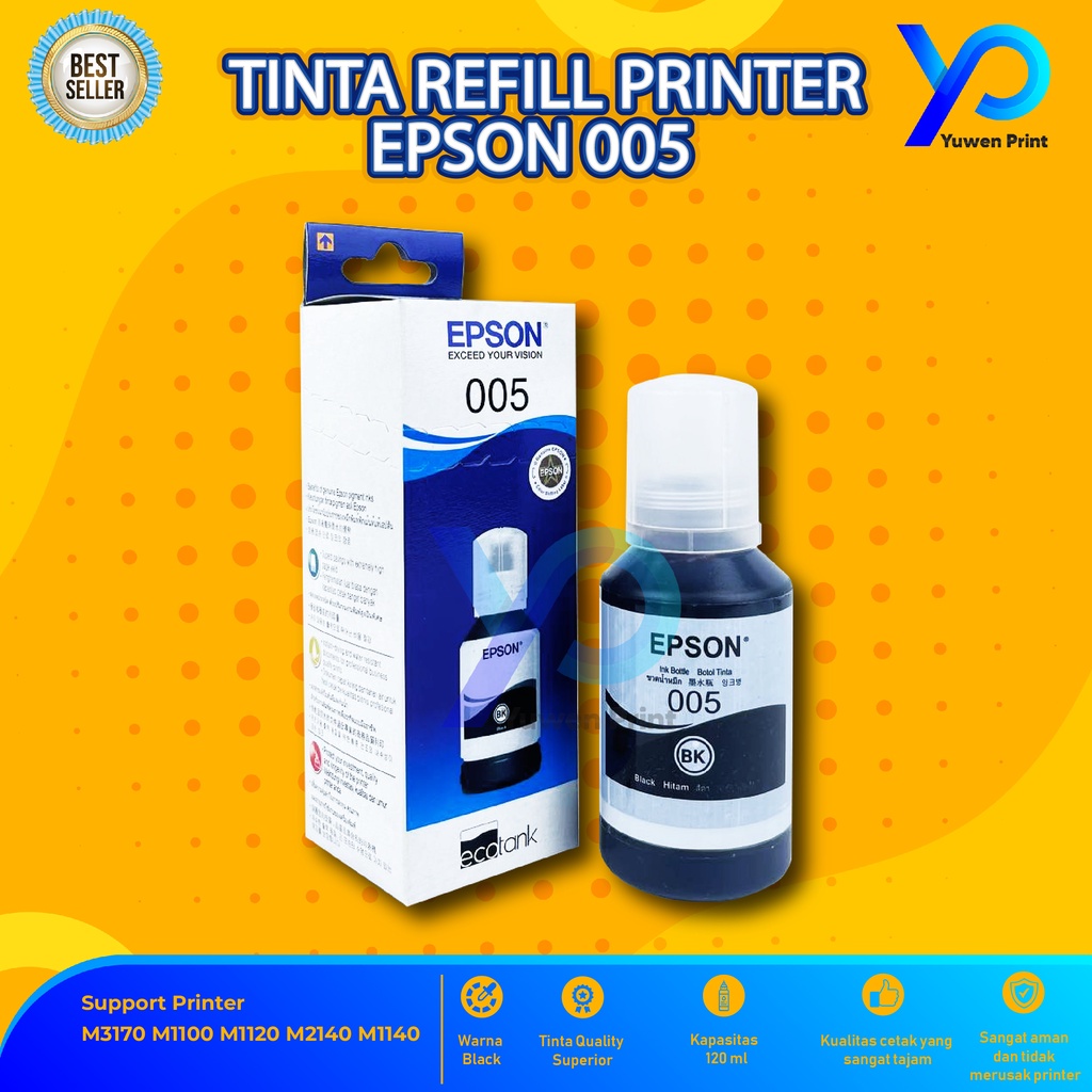 Jual Tinta Epson 005 Hitam Refill Untuk Printer M1100 M1120 M1140 M1170 ...