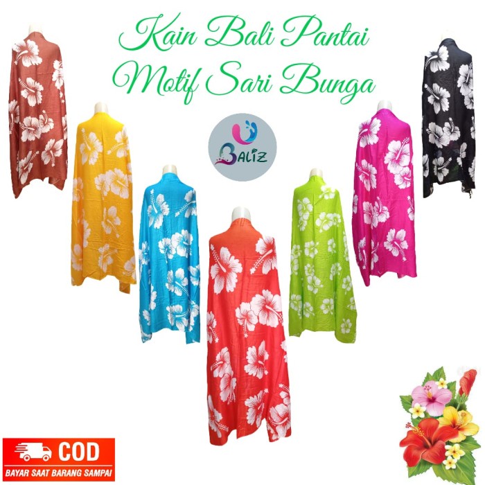 Jual Kain Kain Bali Pantai / Kain Bali Motif Sari Bunga Standar Baru ...