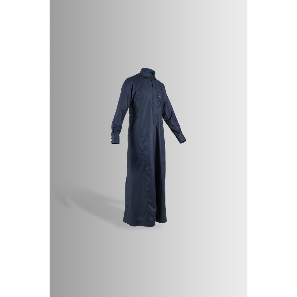Jual Jubah Gamis Shahama Basic Lengan Manset Kerah Qatar SH-080 Navy ...