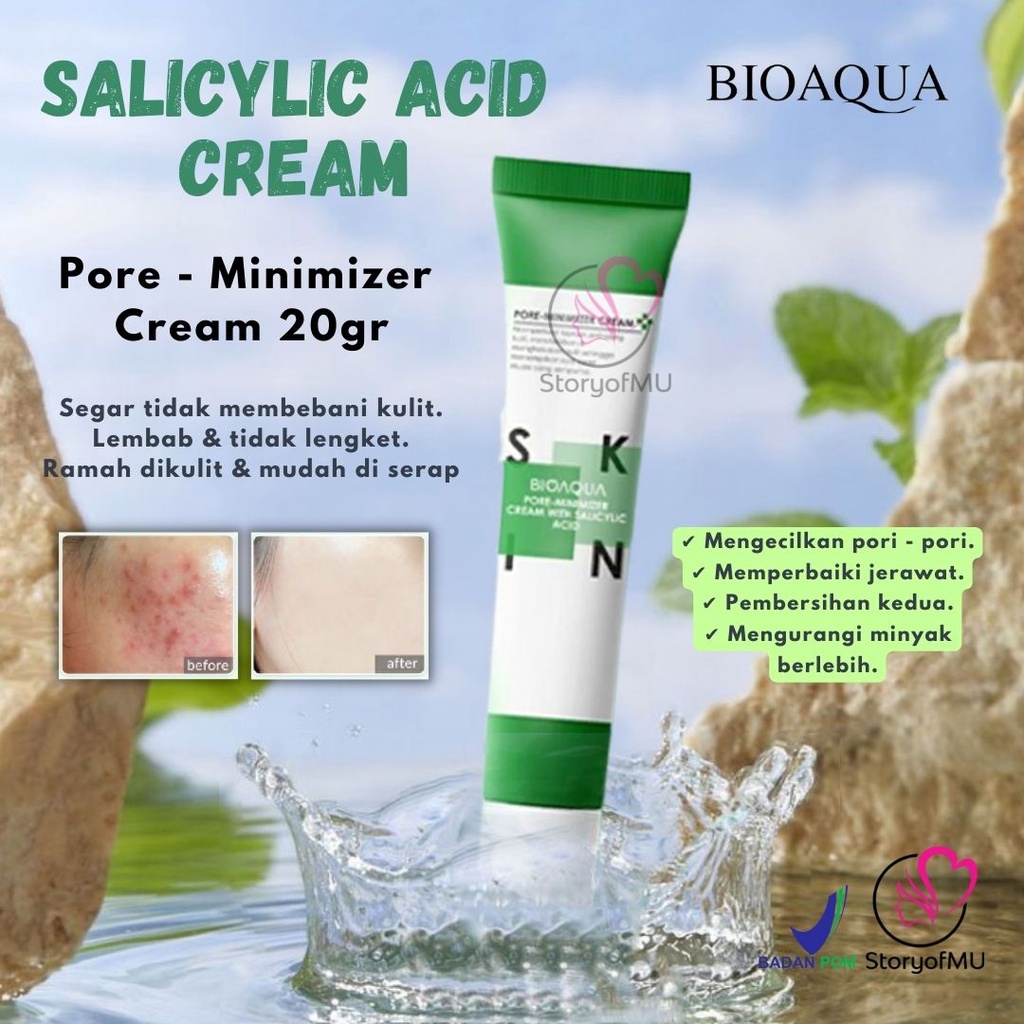 Jual [BPOM] BIOAQUA Salicylic Acid Pore Minimizer Refining Cream 20g ...