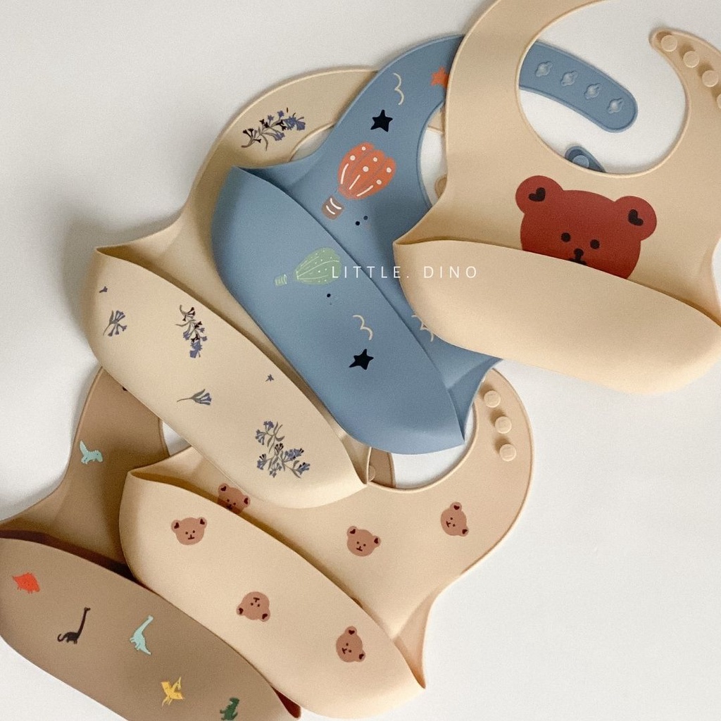 Jual LITTLEDINO - BABY SILICONE BIB /CELEMEK MAKAN BAYI /APRON SILIKON ...
