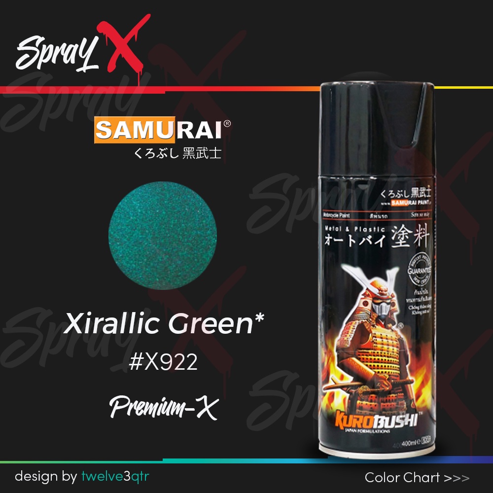 Jual SAMURAI PAINT PREMIUM XIRALLIC GREEN X922 / XIRALIC HIJAU #X922 ...