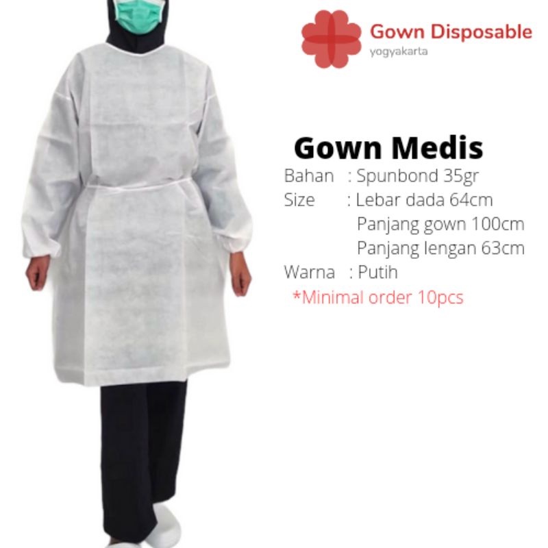 Jual APD Gown Disposable (PUTIH 35gr) | Shopee Indonesia