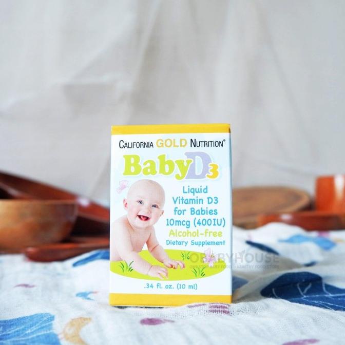 Jual California Gold Nutrition Baby Vitamin D3 400IU 10 ml | Shopee ...