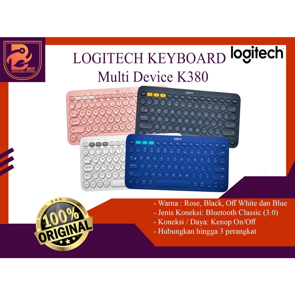 Jual Logitech Bluetooth Keyboard Multi Device K380 K 380 K-380 Original | Shopee Indonesia