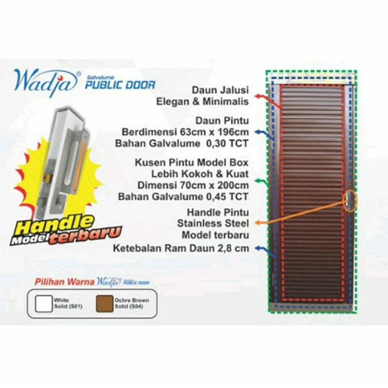 Jual Pintu Almunium WKD Wadja PD-T02 70X200 ( Sudah Packing Kayu ...