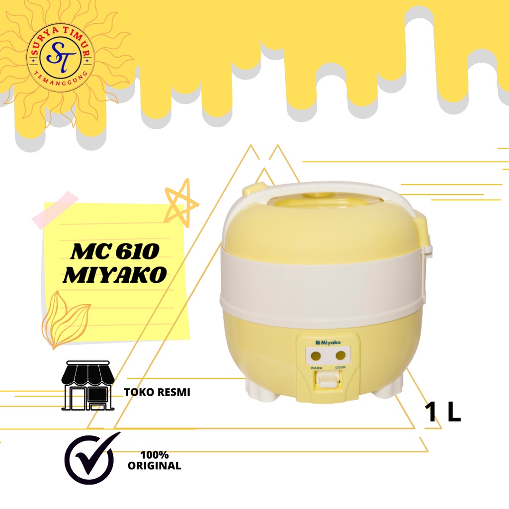 Jual Magic Com Miyako MCM 610 / Penanak Nasi 1 Liter | Shopee Indonesia