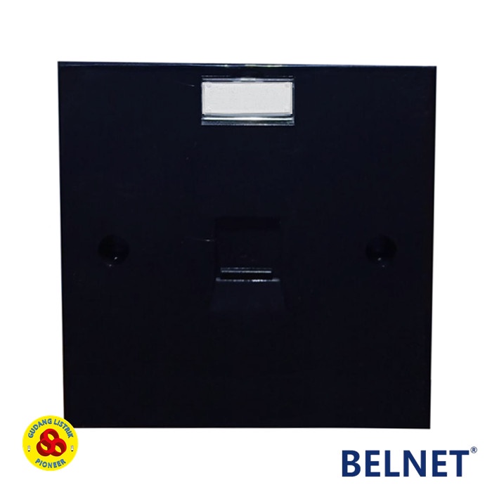 Jual Belnet Faceplate 1 Port Black Frame Telp Data 1 Lubang Dengan ...