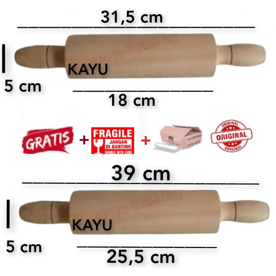 Jual Rolling Pin Kayu roll kue penggilas adonan peralatan kue Baking ...