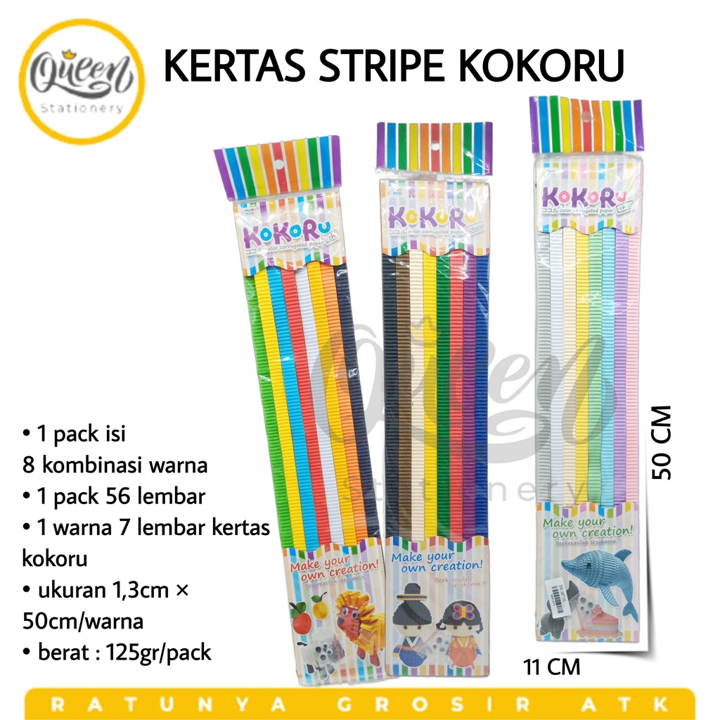 Jual 1 PACK KERTAS STRIPE KOKORU CORRUGATED ART PAPER BERGELOMBANG ...