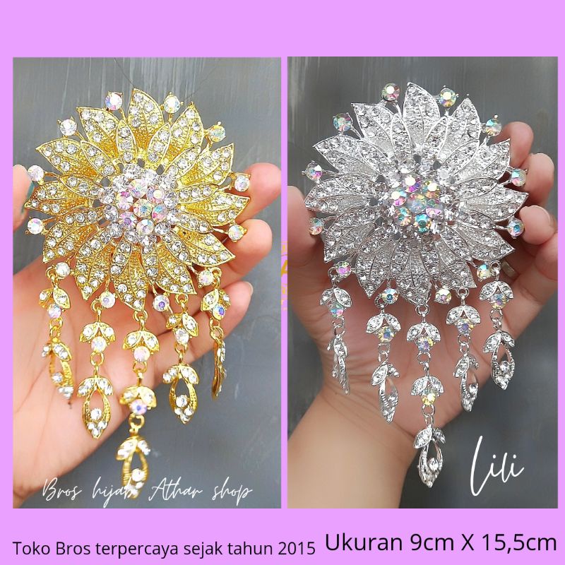 Jual Bros Kebaya Pengantin/Bross Besar/Bros Bunga Juntai /Bros Mewah ...