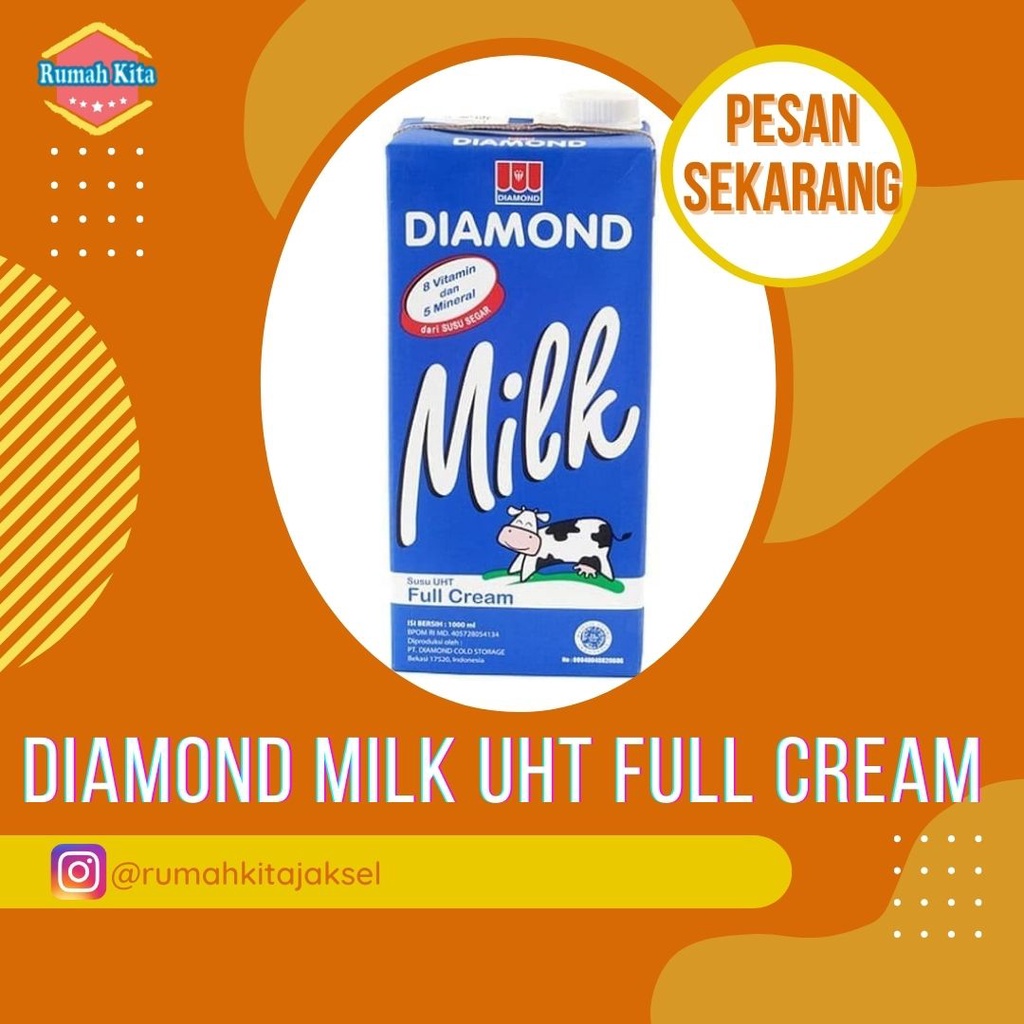 Jual Susu Diamond UHT Full Cream Plain 1 Liter | Shopee Indonesia