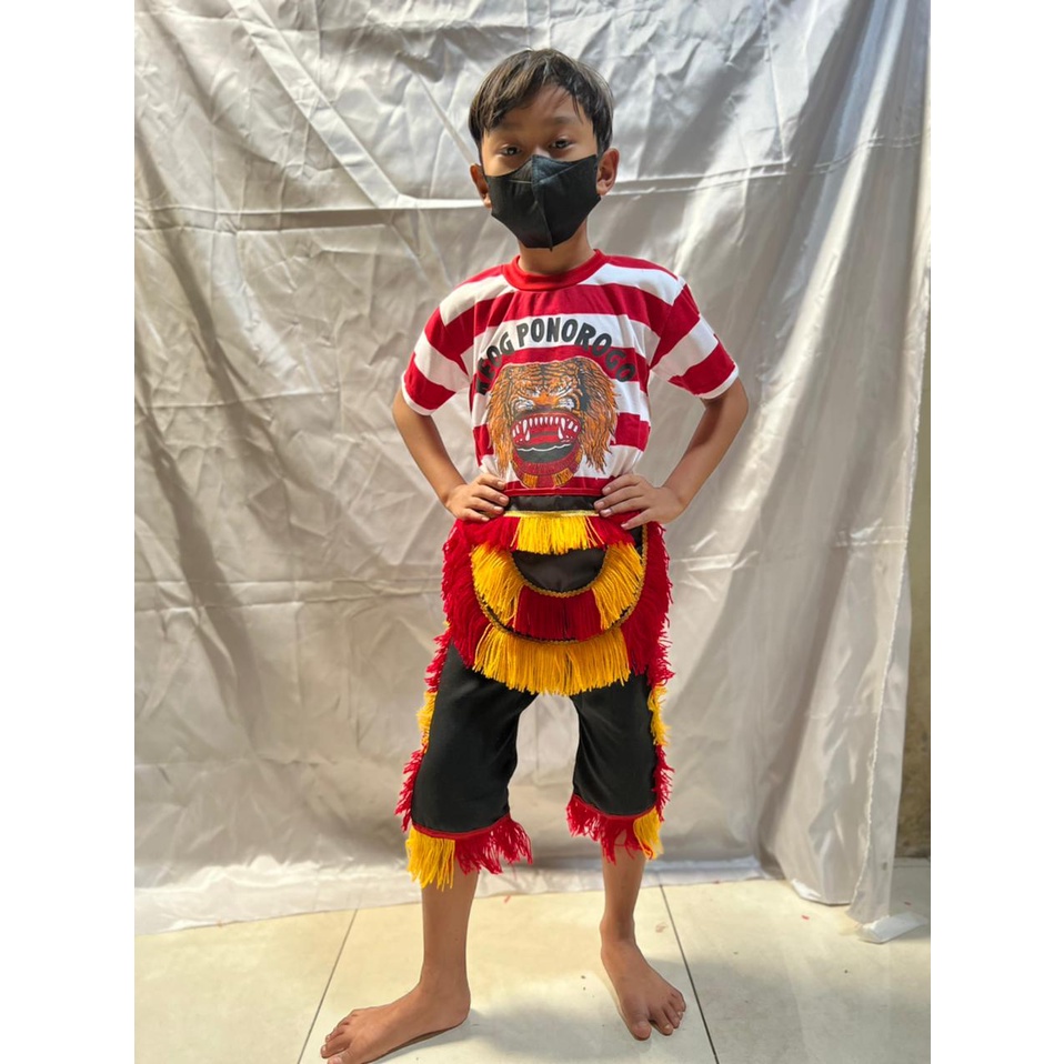 Jual Mainan anak Setelan Baju Reog + Embong I kaos celana Reog Ponorogo ...
