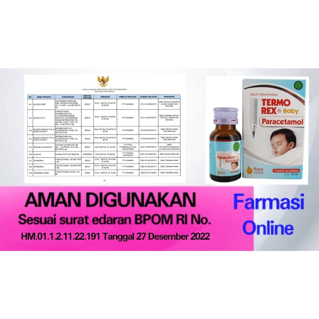 Jual Termorex Baby Paracetamol Drop 15 ml | Shopee Indonesia