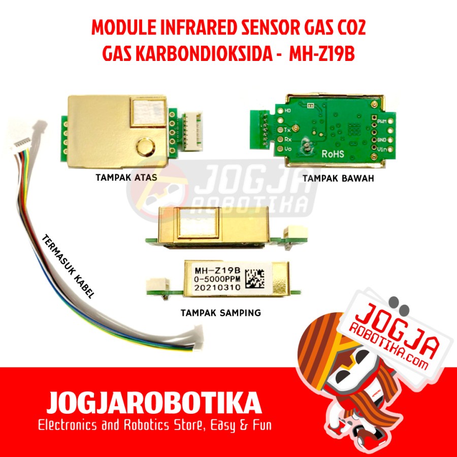 Jual MODUL INFRARED SENSOR GAS CO2 KARBONDIOKSIDA MH-Z19B MH-Z19 ...