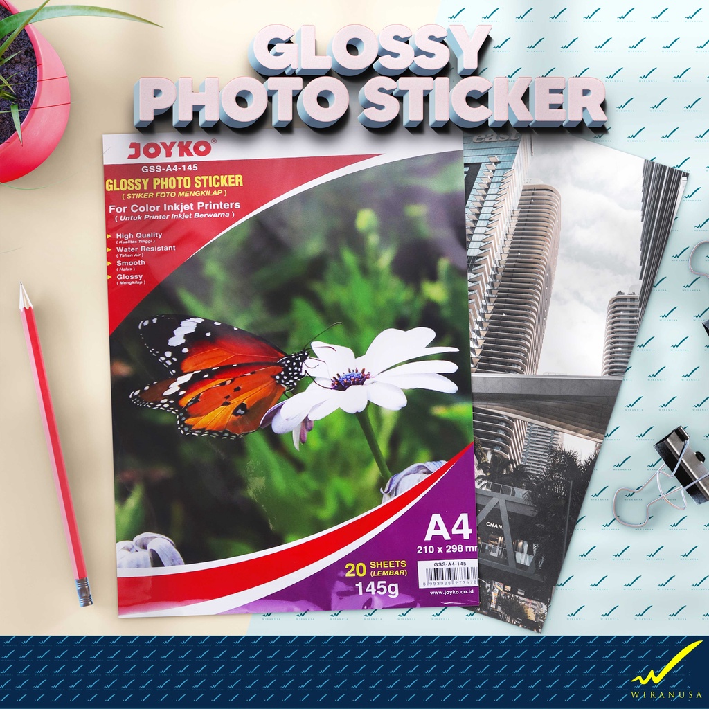 Jual Kertas Photo (Glossy Photo Paper) A4 Joyko 145gram Isi 20 Lembar ...