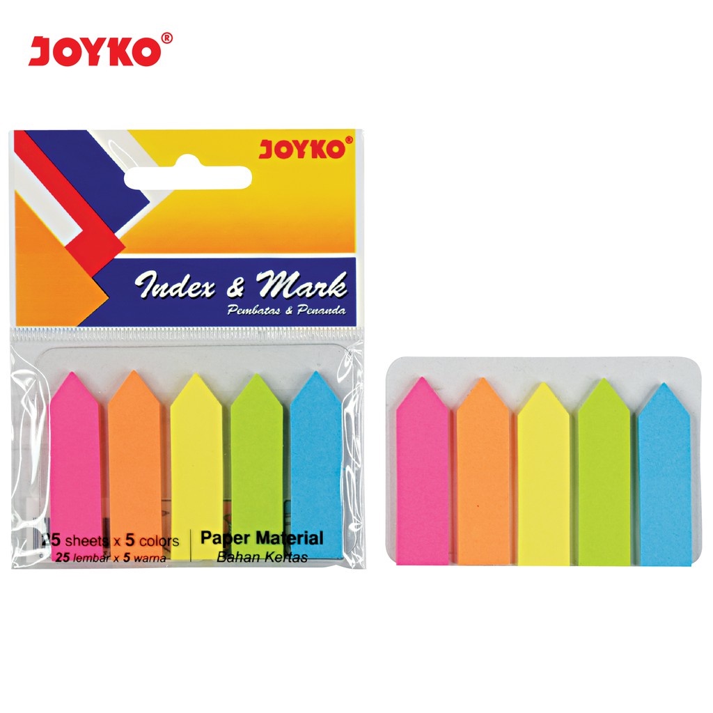 Jual Pembatas Buku Joyko IM-46 Sticky Notes Index Memo 25 Lembar X 5 ...