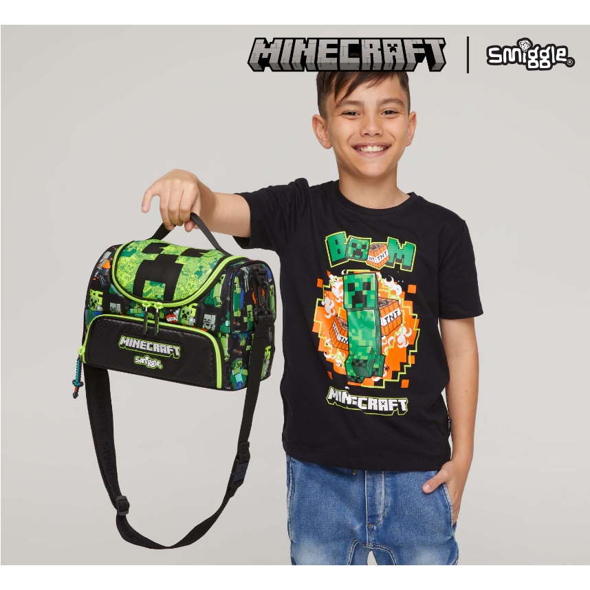 Jual Smiggle Minecraft Backpack drink up bottle pencil case pop out ...