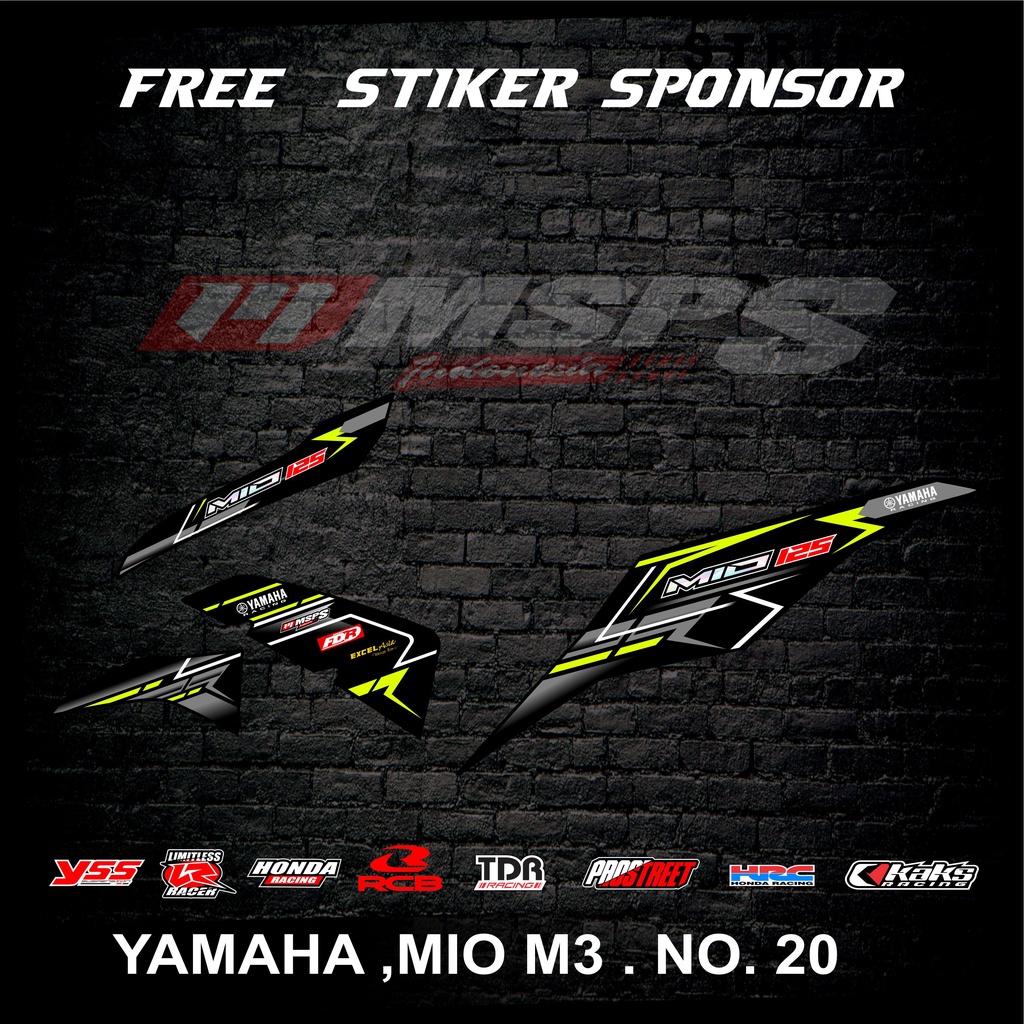 Jual Stiker Mio M3/Z Decal Striping Standar Mio M3/Z Premium Racing KODE 20 | Shopee Indonesia