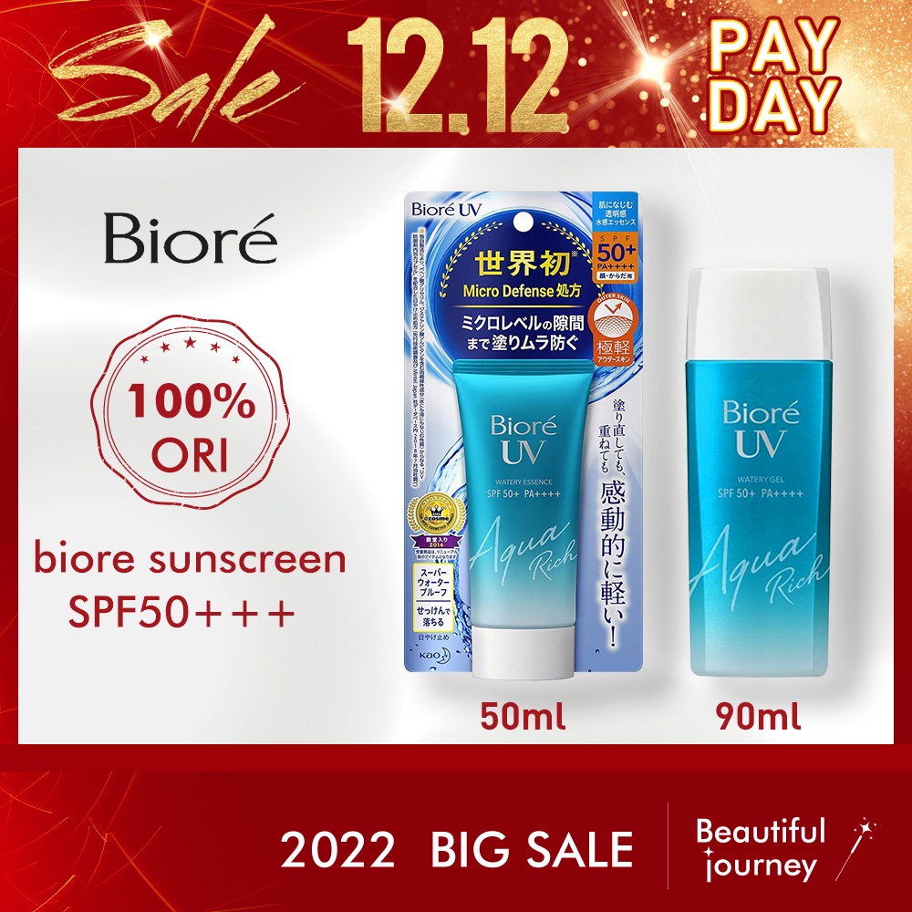 Jual Original Sun Block BIORE UV Aqua Rich Watery Essence waterpoof SPF ...