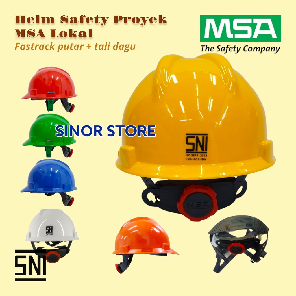 Jual Safety Helmet SNI New MSA Lokal Helm Proyek + Sarang Putar Fastrack | Shopee Indonesia