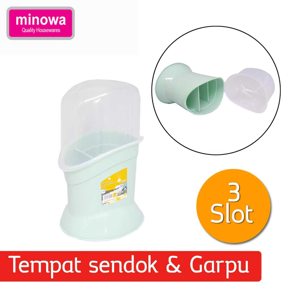 Jual Minowa Wadah / Tempat Sendok & Garpu 3 Slot Dengan Sekat Lepas ...