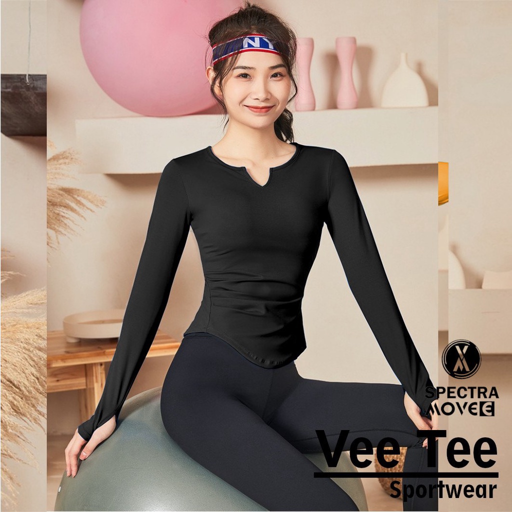 Jual Baju Senam tangan panjang VEE TOP baju olahraga wanita kaos sport ...